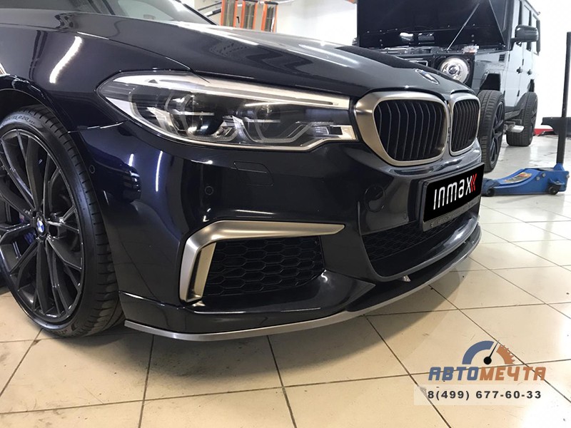 Сплиттер BMW 5-series (G30) в стиле M-Performance (ЧЕРНЫЙ ЛАК, OEM ...